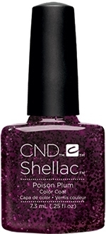 Shellac Poison Plum - לק ג`ל היפואלרגני בצבע סגול כהה מנצנץ חצי שקוף ...