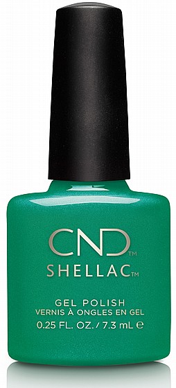 CND Shellac Art Basil-לק ג'ל היפואלרגני בצבע ירוק עם שימר עדין אטום ...