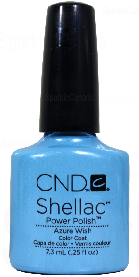 CND Shellac Azure Wish - לק ג'ל היפואלרגני בצבע תכלת שמיים מטאלי אטום ...