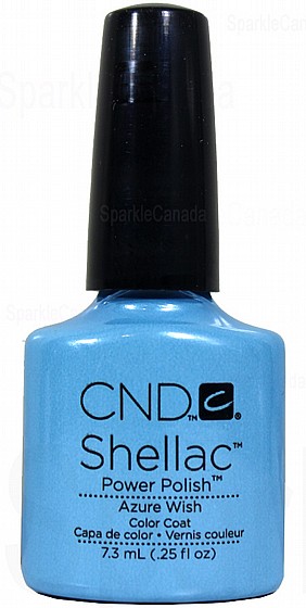 CND Shellac Azure Wish - לק ג'ל היפואלרגני בצבע תכלת שמיים מטאלי אטום ...