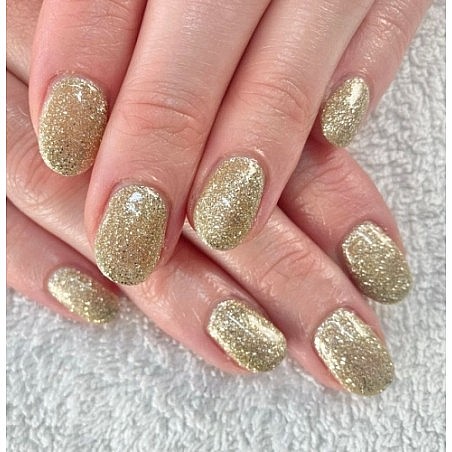 CND Shellac Glitter Sneakers - לק ג'ל היפואלרגני בצבע זהב מנצנץ אטום ...